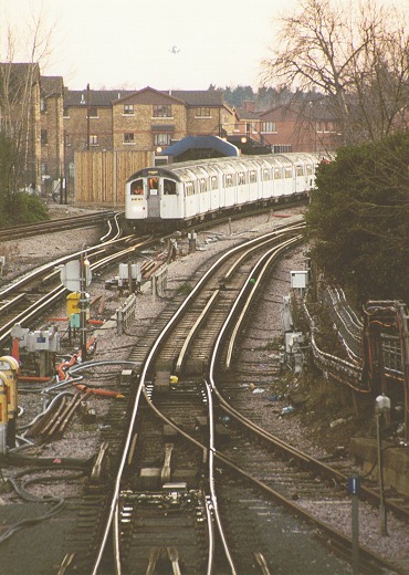 1959 stock leaving Morden depot